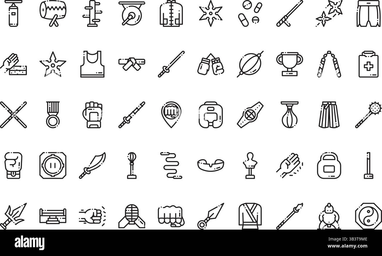 Martial arts icons Simple vector icon. Illustration symbol design ...
