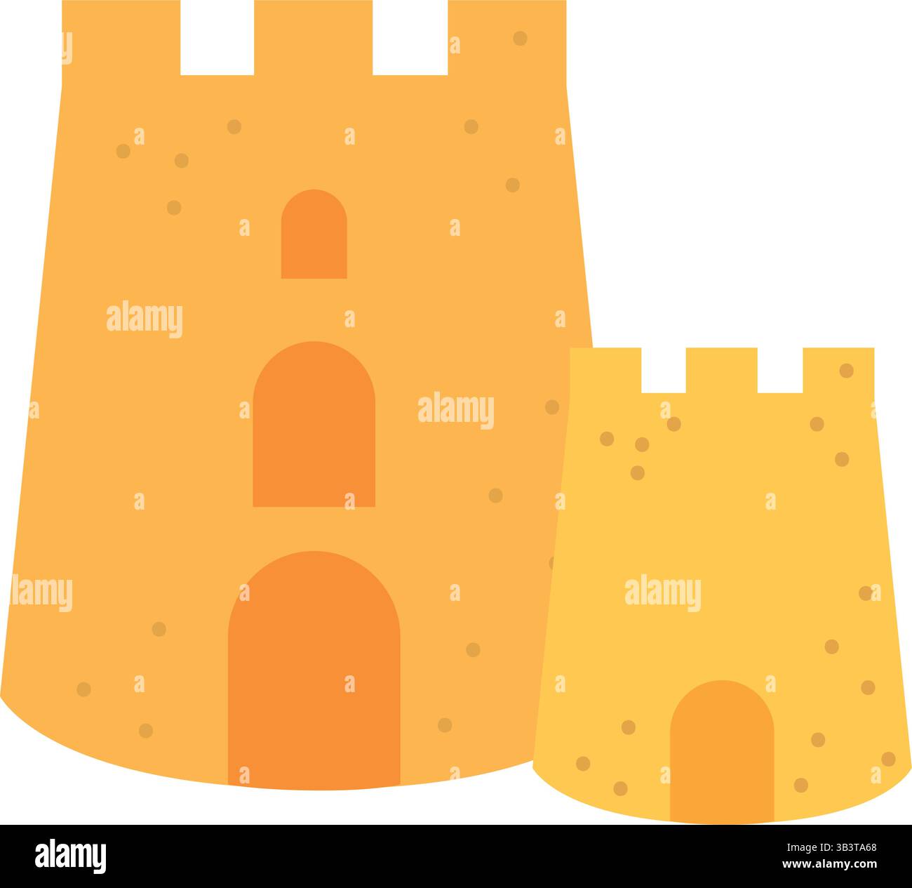 Simple sandcastle towers. Vector illustration Stock Vector Image & Art ...