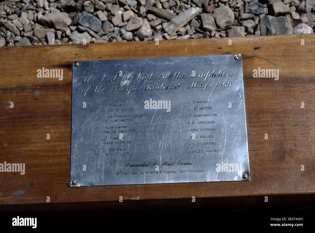 Promontory, Utah, UT. USA. June 1988. Leland Stanford, the president of ...