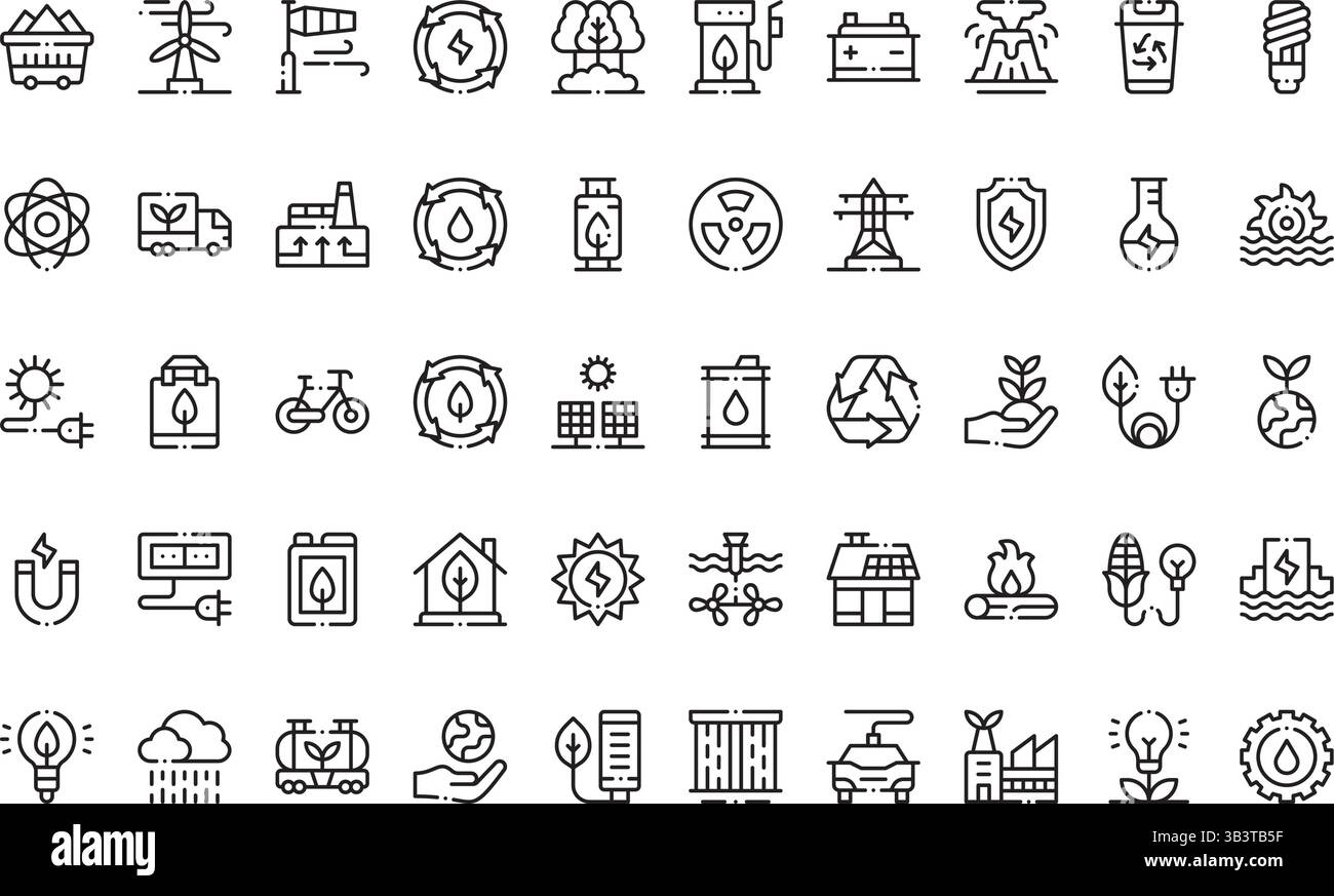 Sustainable Energy Icons Simple Vector Icon Illustration Symbol Design Template For Web Mobile