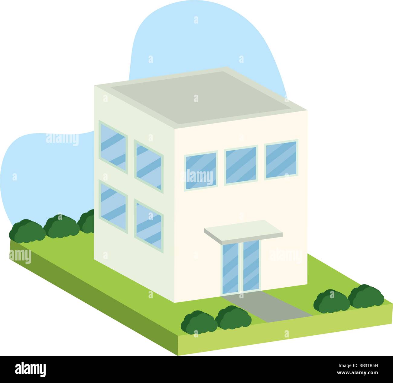 Modern house with green yard. Vector illustration Stock Vector Image ...