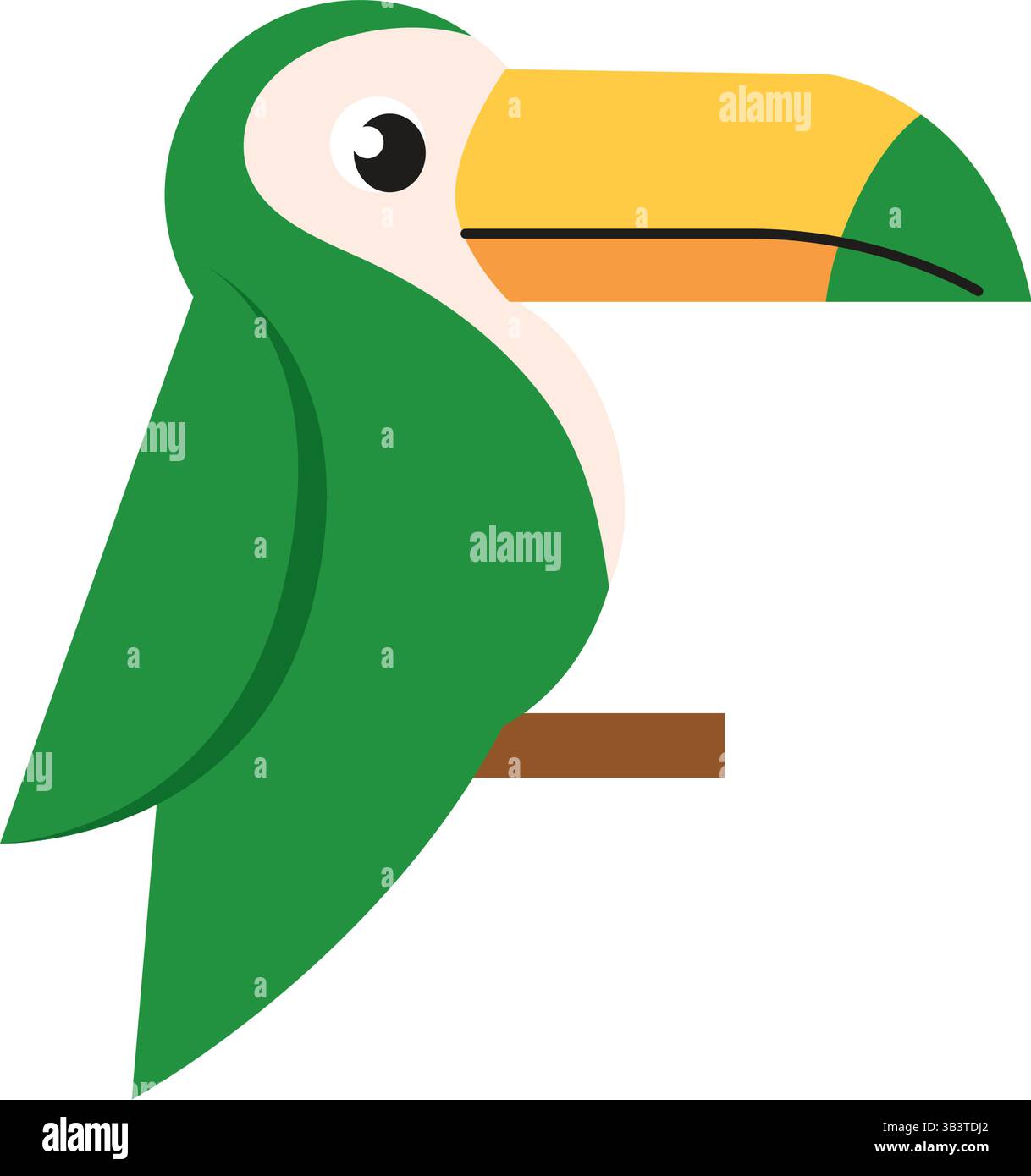 Tropical green toucan bird. Vector illustration Stock Vector Image & Art - Alamy