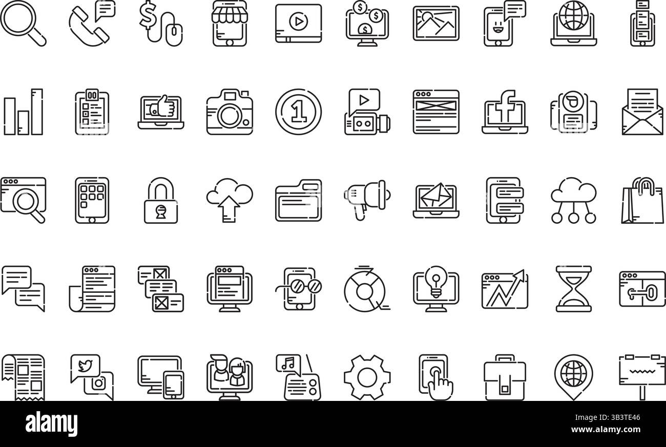 Digital marketing icons Simple vector icon. Illustration symbol design template for web mobile ...
