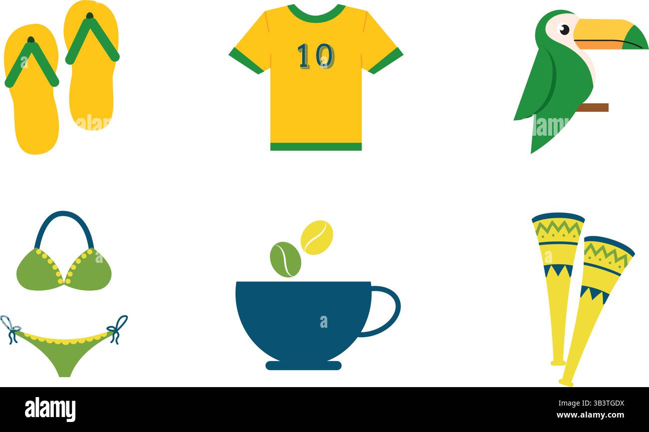 Brazil fun icon variety pack. Vector illustration Stock Vector Image ...