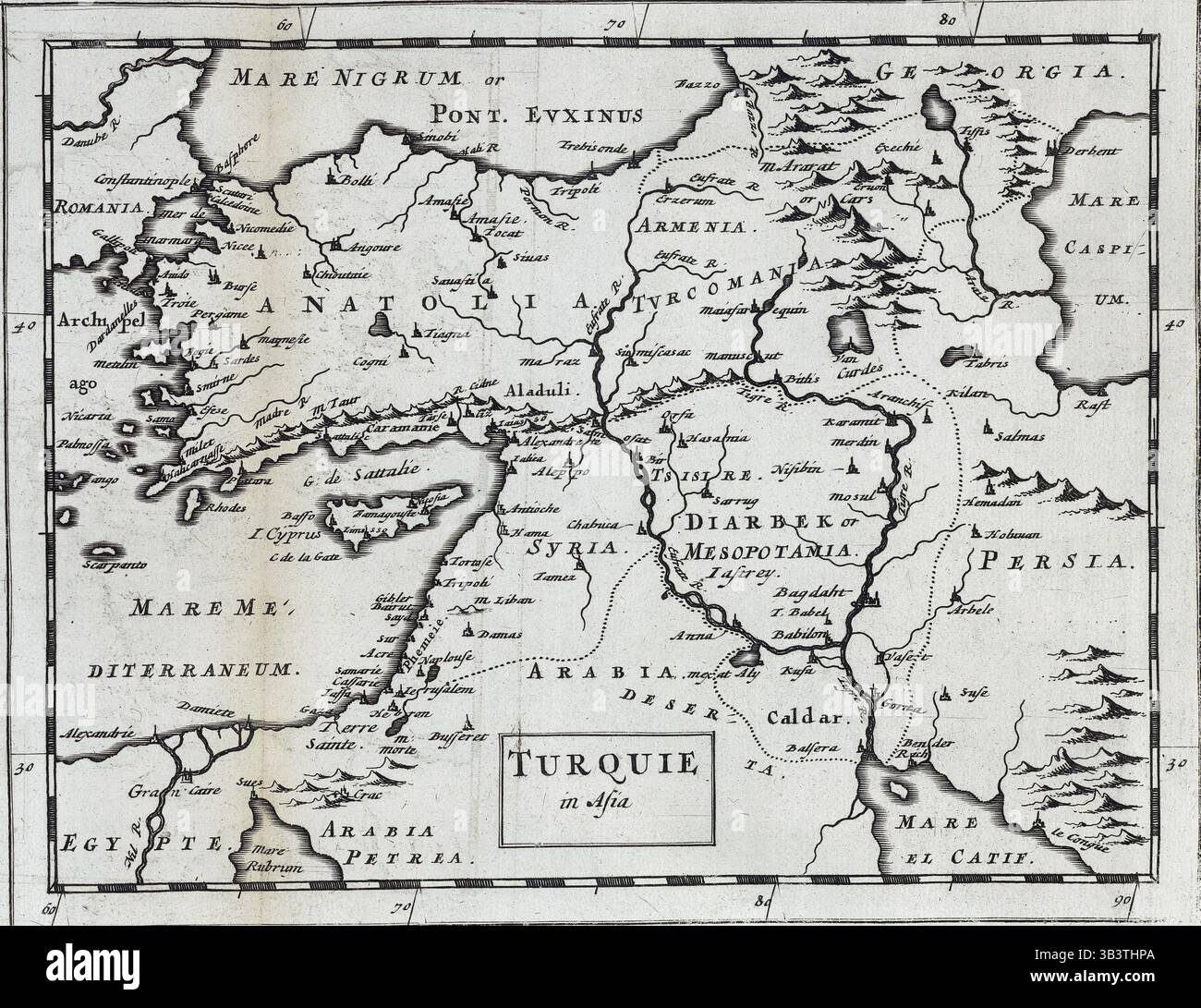 Antique map of Turkey in Asia from 18th century atlas Creator: Carey ...