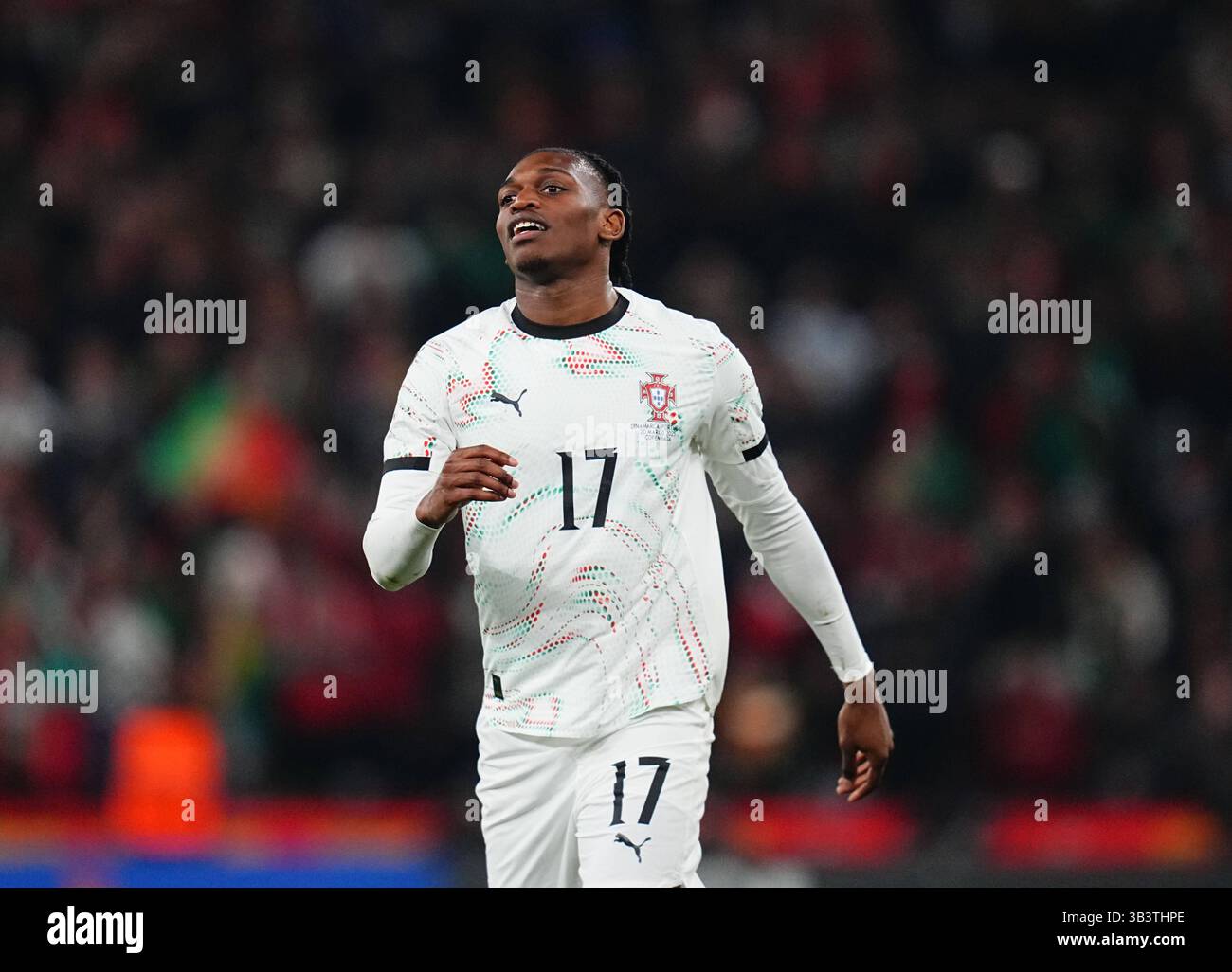 Parken, Copenhagen, Denmark. 20th Mar, 2025. Rafael Leao of Portugal ...