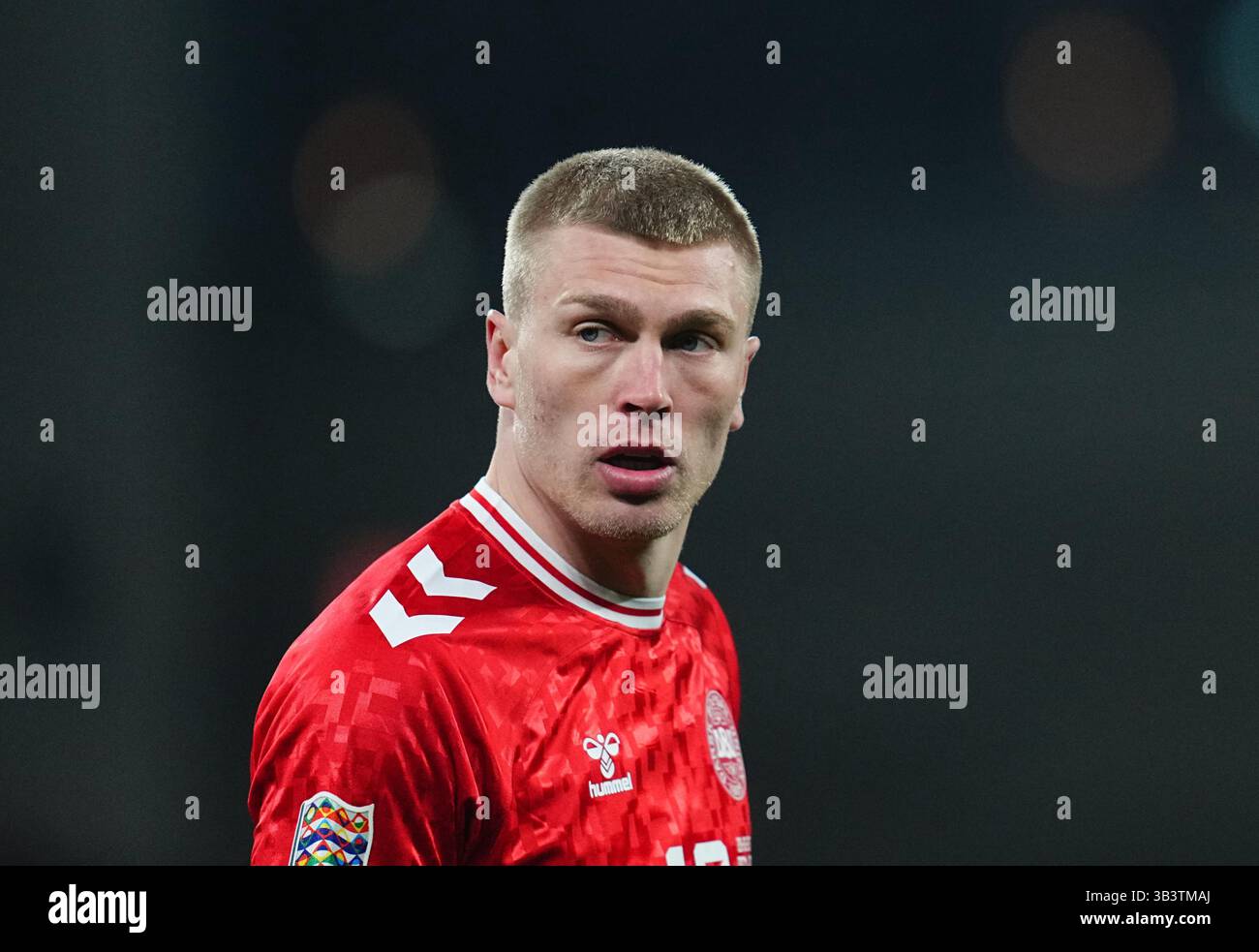 Parken, Copenhagen, Denmark. 20th Mar, 2025. Rasmus Kristensen of ...