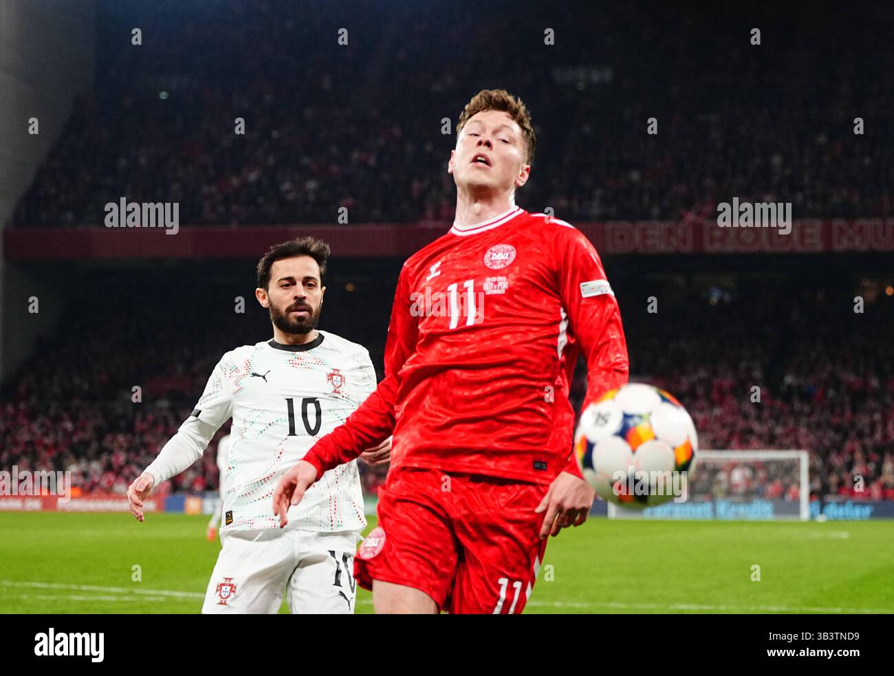 Parken, Copenhagen, Denmark. 20th Mar, 2025. Andreas Skov Olsen of ...