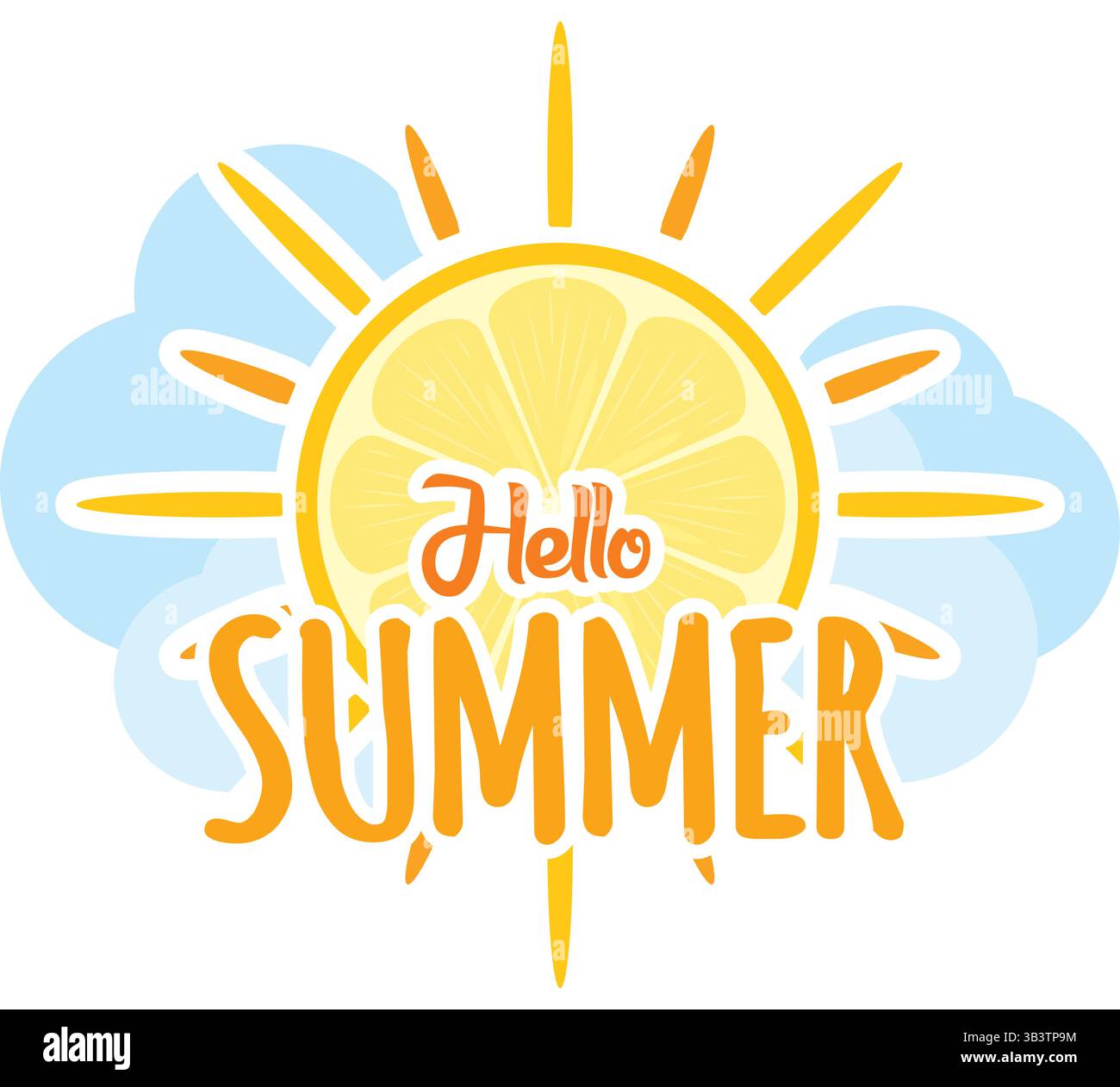 Hello summer lemon sun. Vector illustration Stock Vector Image & Art ...