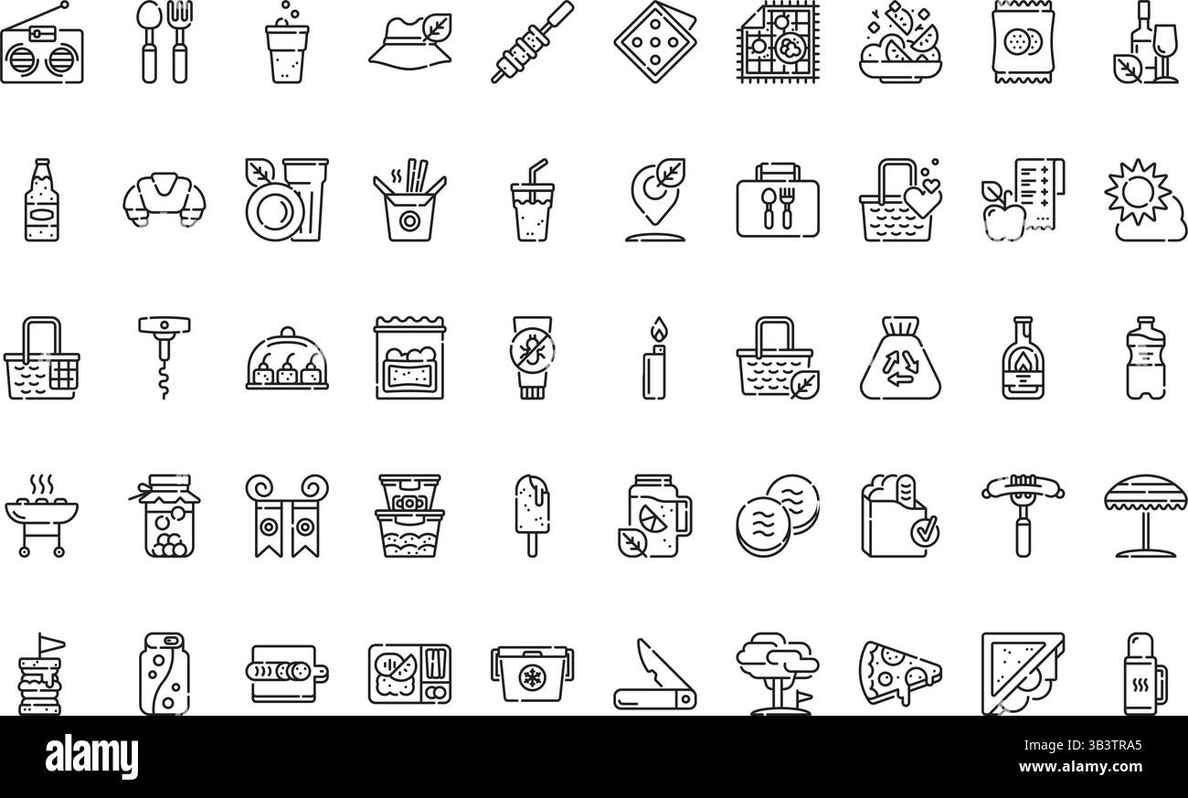 Picnic Icons Simple Vector Icon Illustration Symbol Design Template For Web Mobile Ui Element