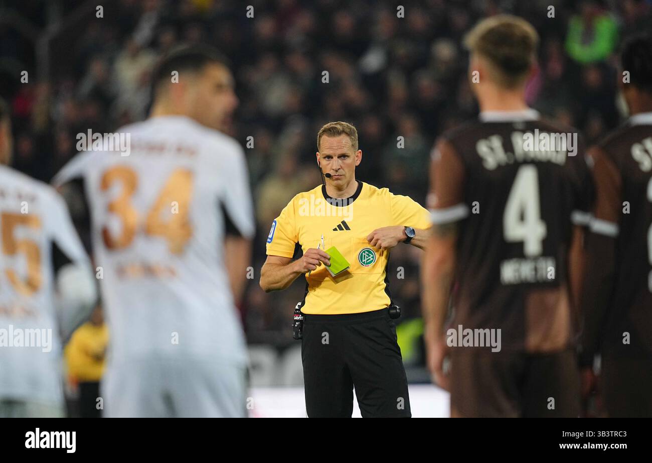 April 20 2025: Soren Storks, referee, looks on during a 1. Bundesliga ...