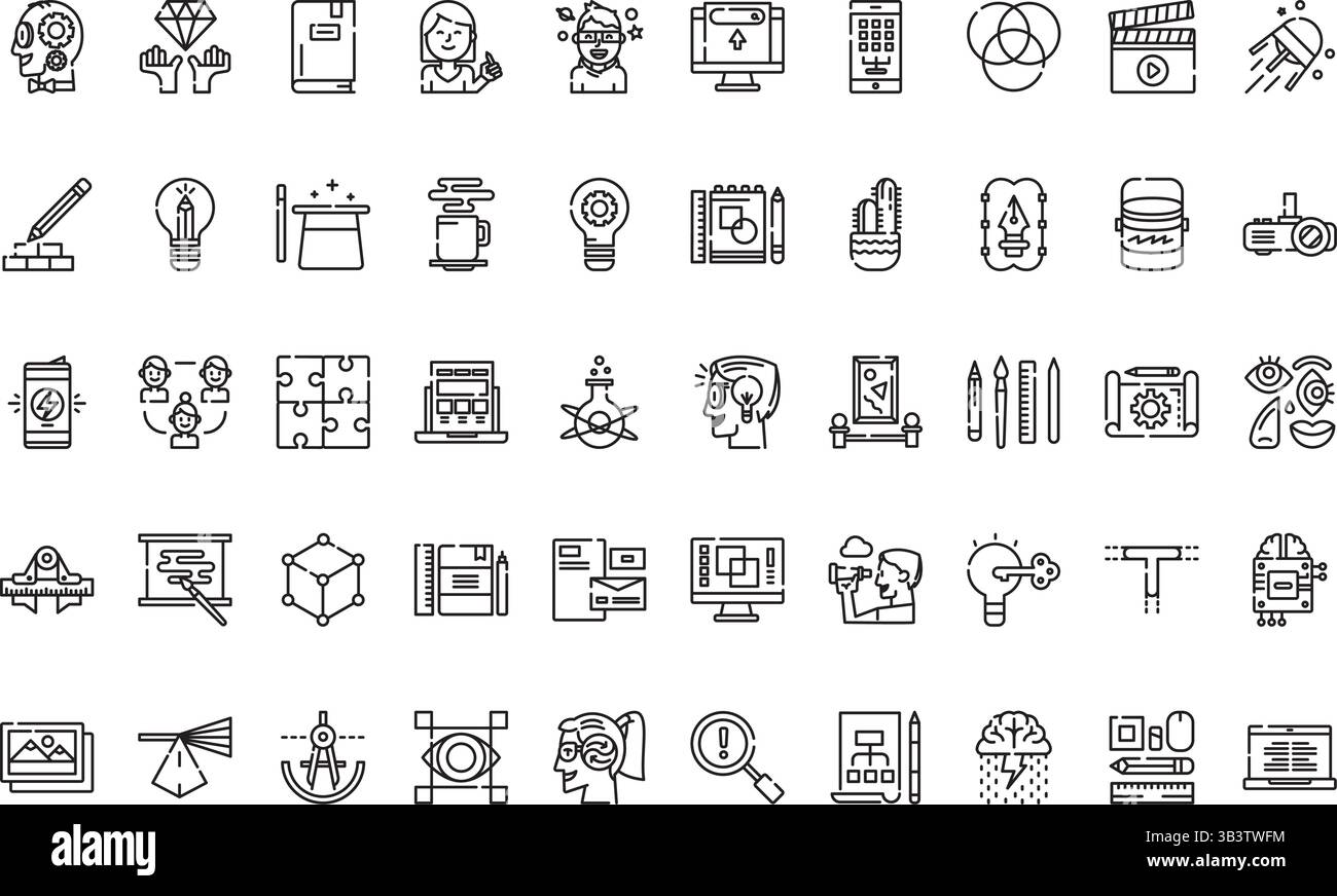 Creative process icons Simple vector icon. Illustration symbol design ...