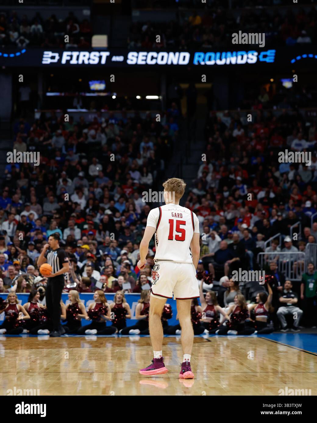 Denver, CO, USA. 20th Mar, 2025. Wisconsin Badgers guard Isaac Gard (15 ...