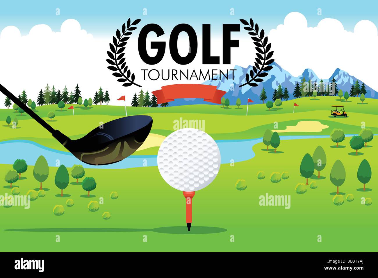 A vector illustration of Golf Tournament Poster Background Stock Vector ...