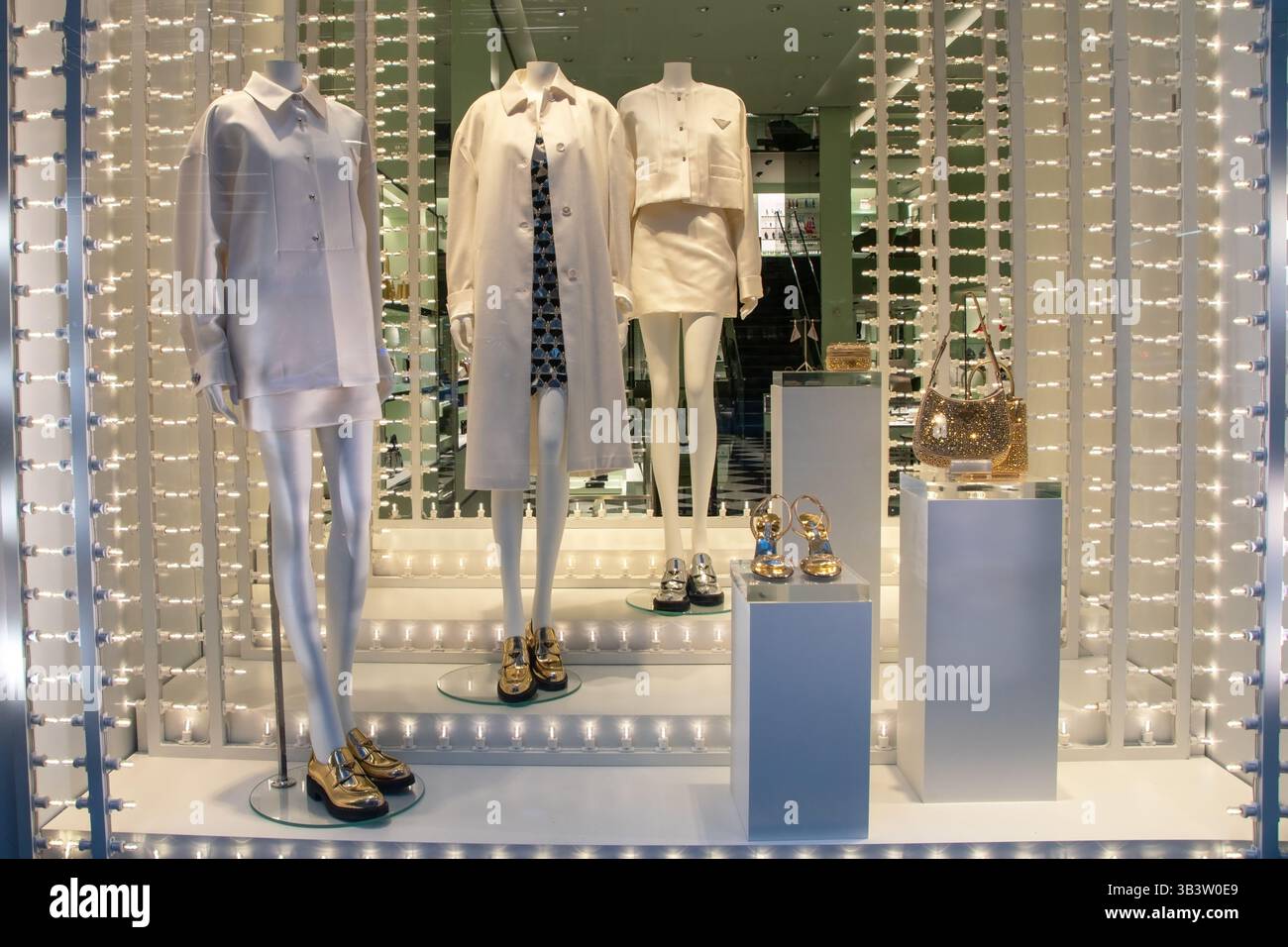 NYC luxury store window display Fifth Avenue Bergdorf Goodman colorful ...