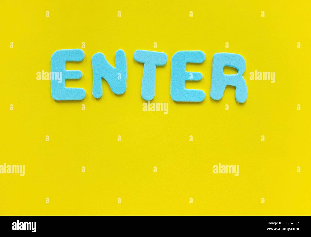 The word Enter message on yellow background. Conceptual enter symbol ...