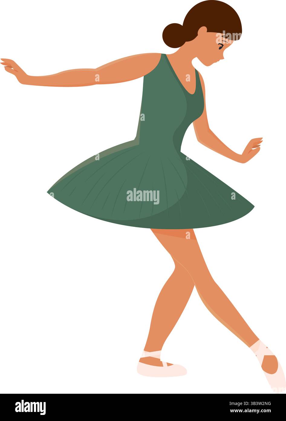 Graceful ballerina dancing. Vector illustration Stock Vector Image ...