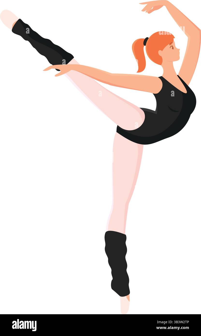 Graceful ballerina dancing. Vector illustration Stock Vector Image ...