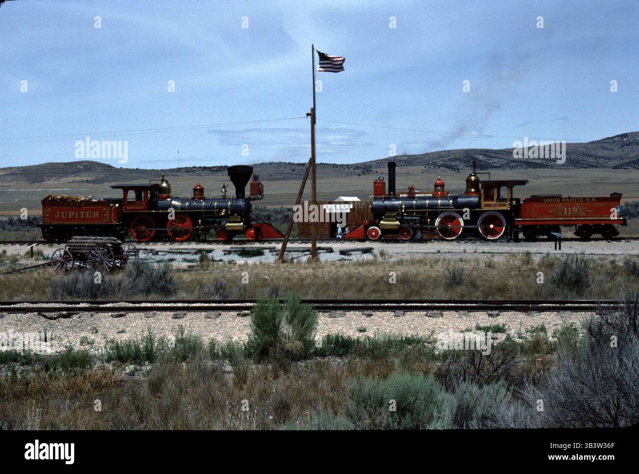 Promontory, Utah, UT. USA. June 1988. Leland Stanford, the president of ...