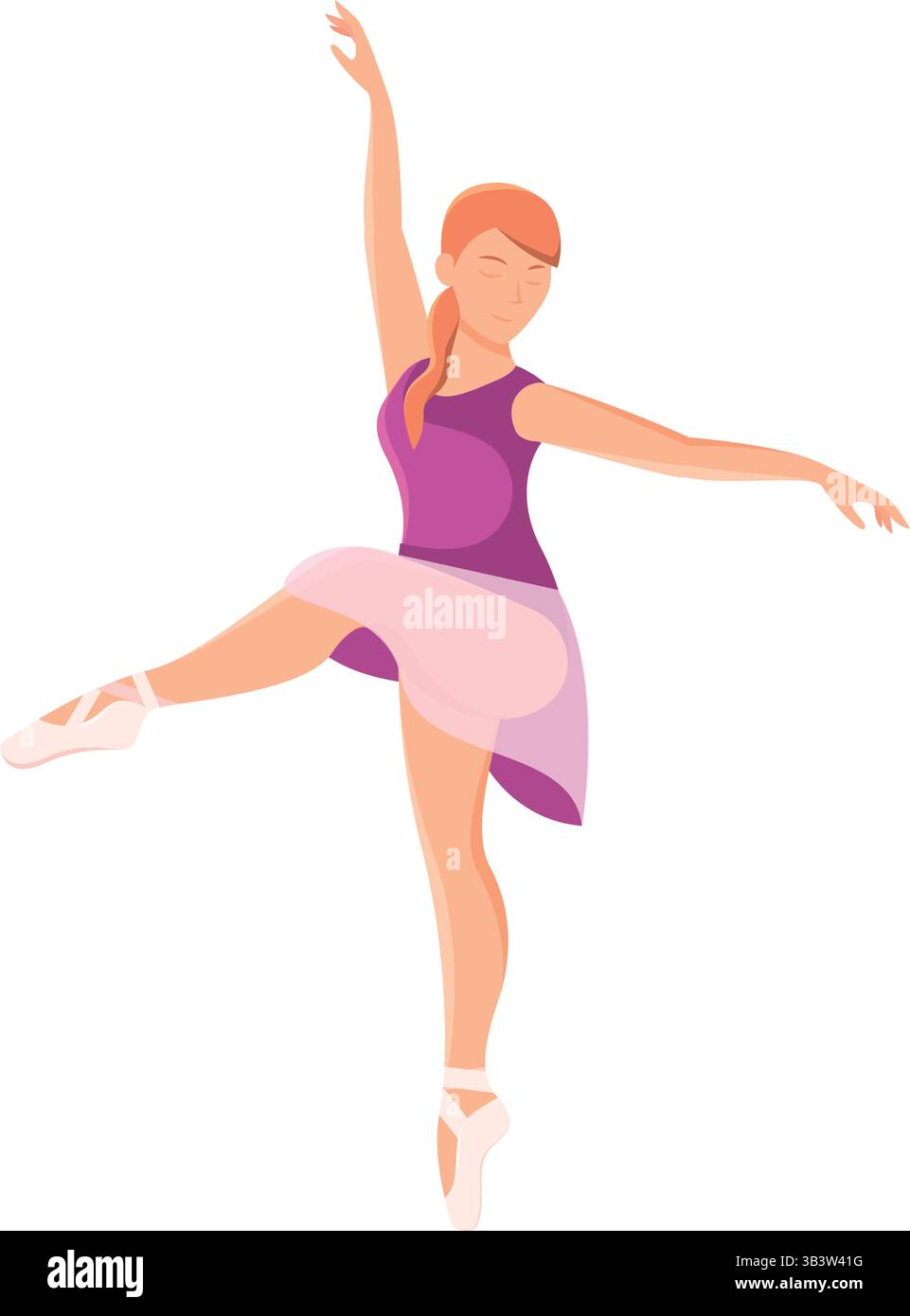 Graceful ballerina dancing. Vector illustration Stock Vector Image ...