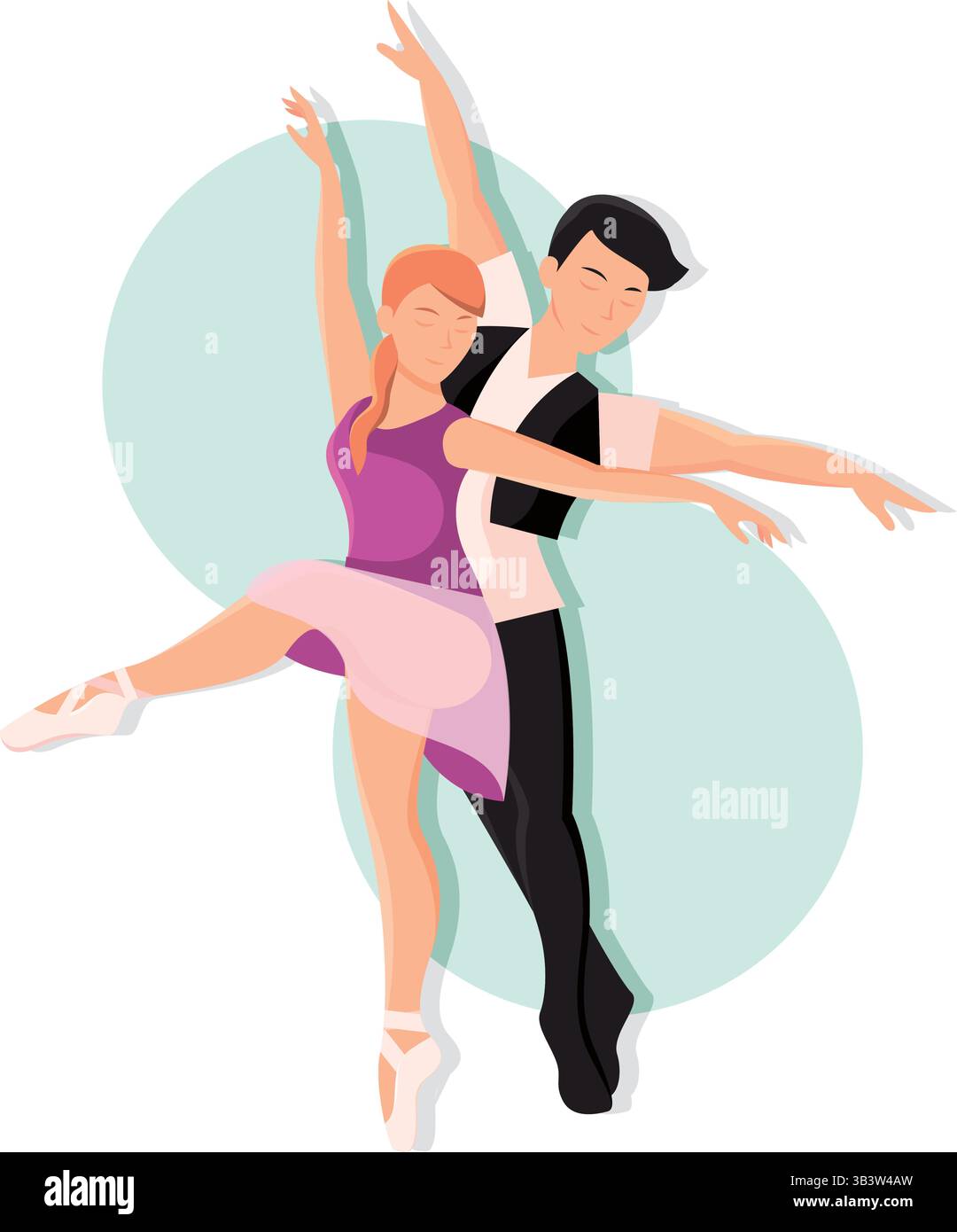 Ballet couple in motion. Vector illustration Stock Vector Image & Art ...