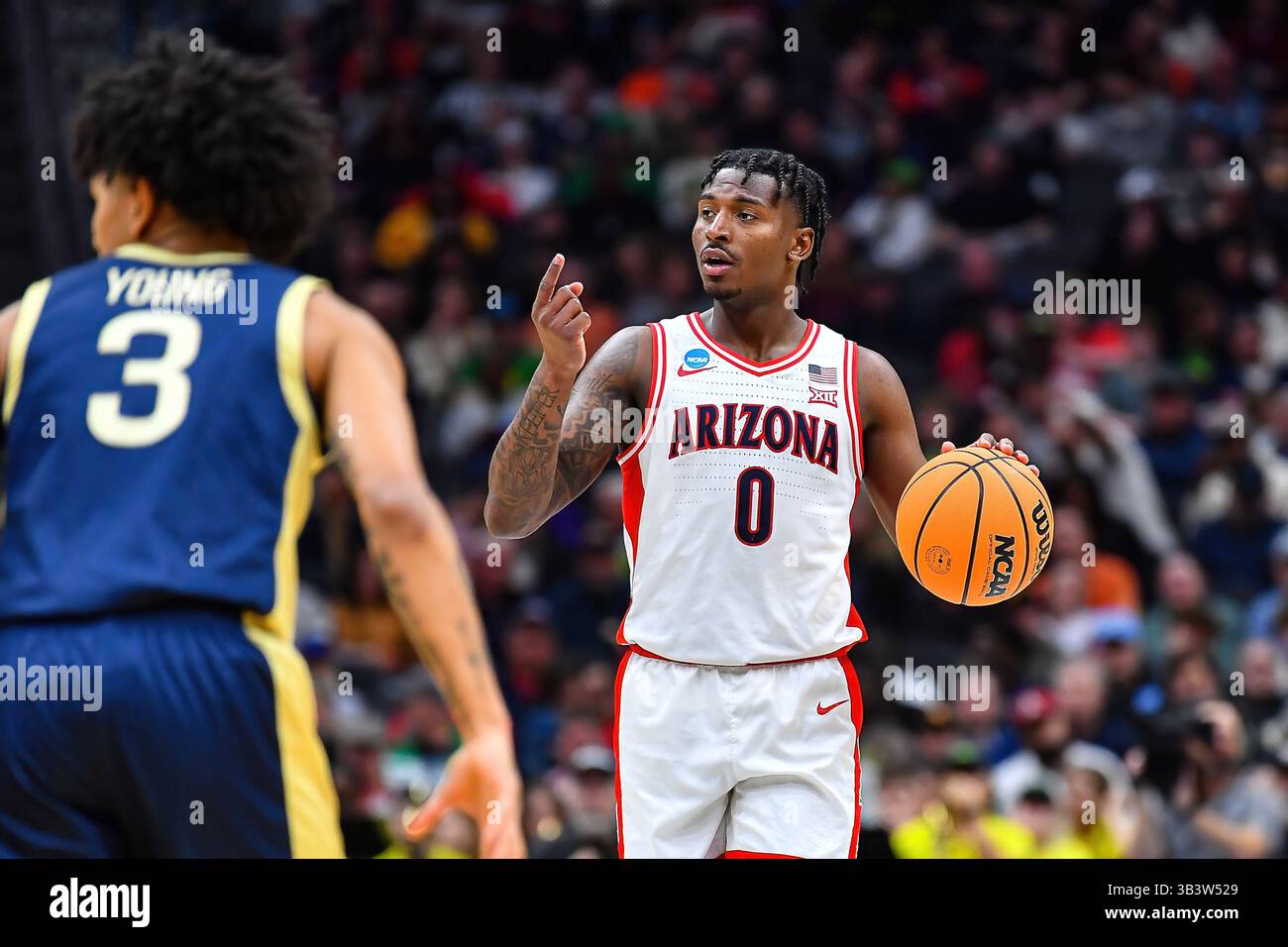 Seattle, WA, USA. 21st Mar, 2025. Arizona Wildcats guard Jaden Bradley ...