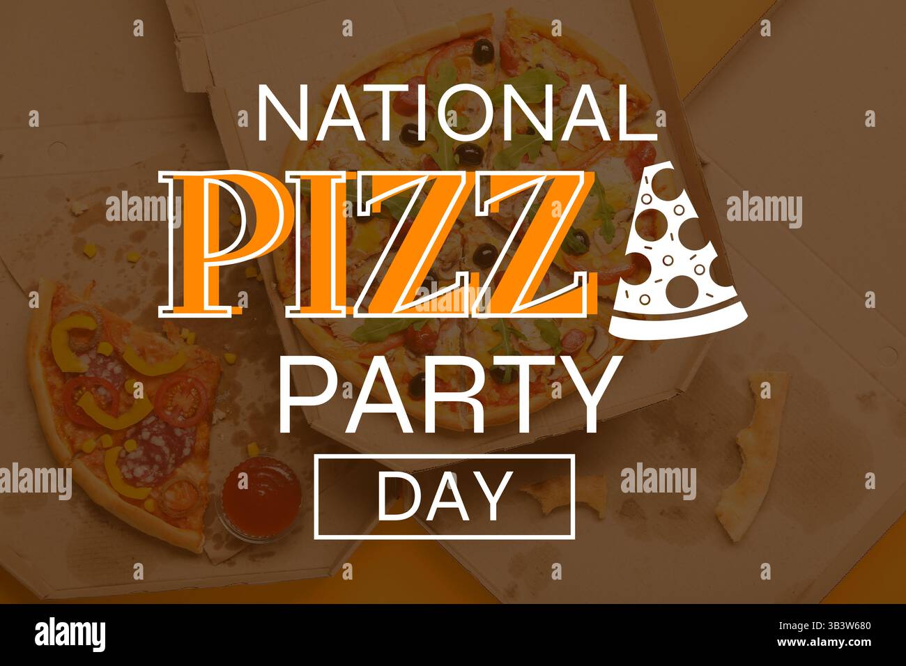 Poster for National Pizza Party Day Stock Photo - Alamy