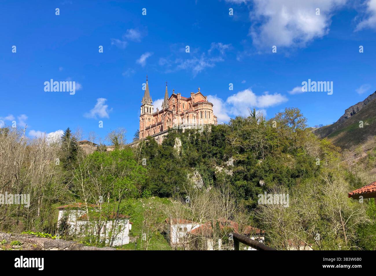 COVADONGA, SPAIN - APRIL 6, 2025: Covadonga in Asturias is a historic ...