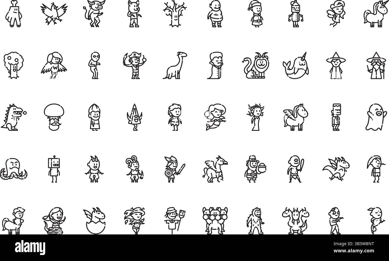 Fantastic Characters Icons Simple Vector Icon Illustration Symbol Design Template For Web