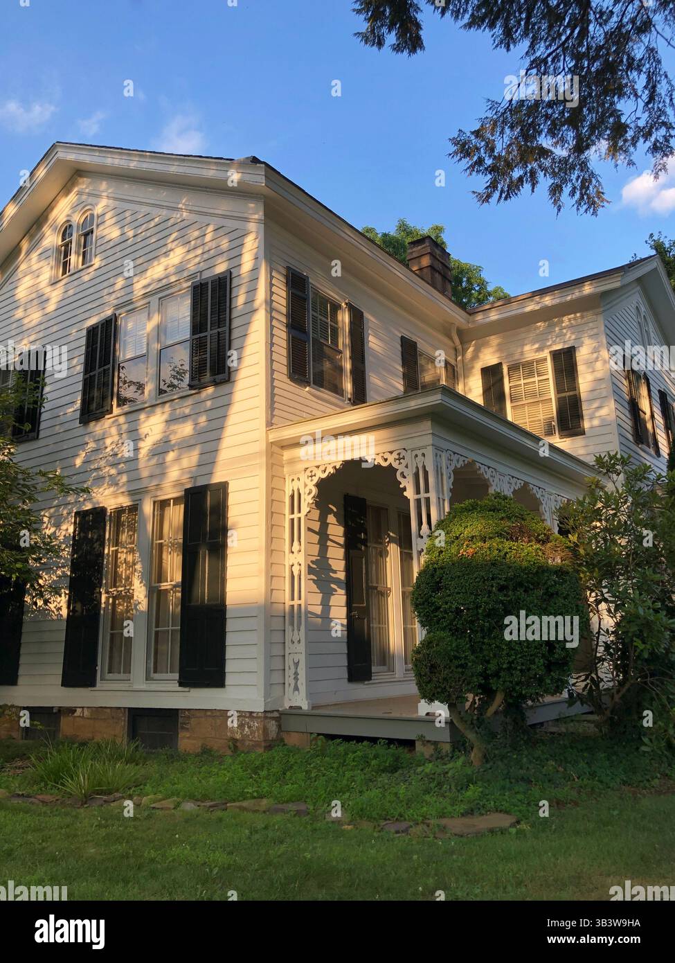 Classic private house with a small plot in the American suburbs Stock ...