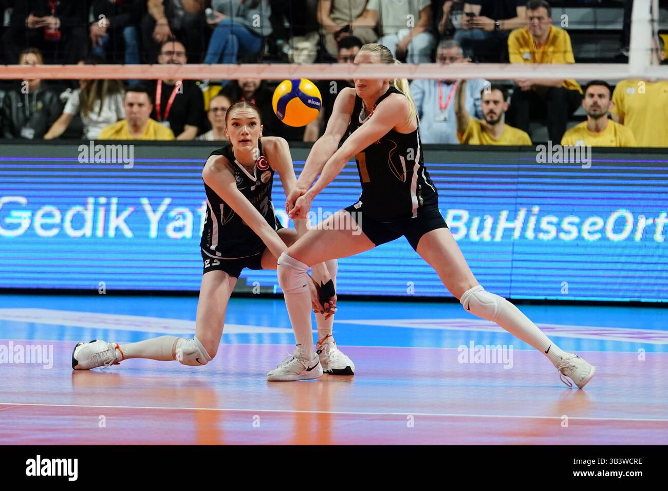 ISTANBUL, TURKIYE - APRIL 12, 2025: Alexandra Frantti and Marina ...