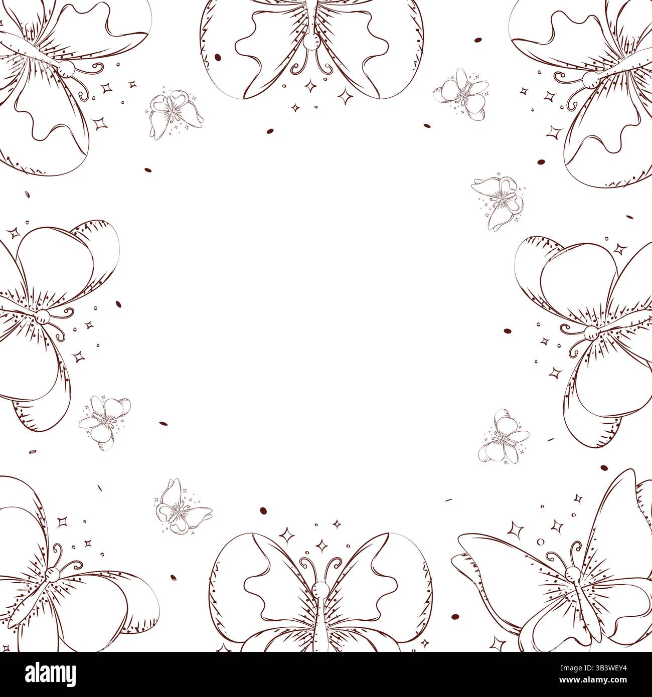 Butterfly corner frame. Vector illustration Stock Vector Image & Art ...