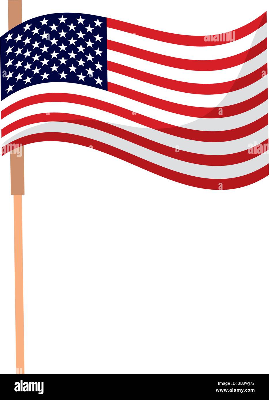 Waving small usa flag. Vector illustration Stock Vector Image & Art - Alamy