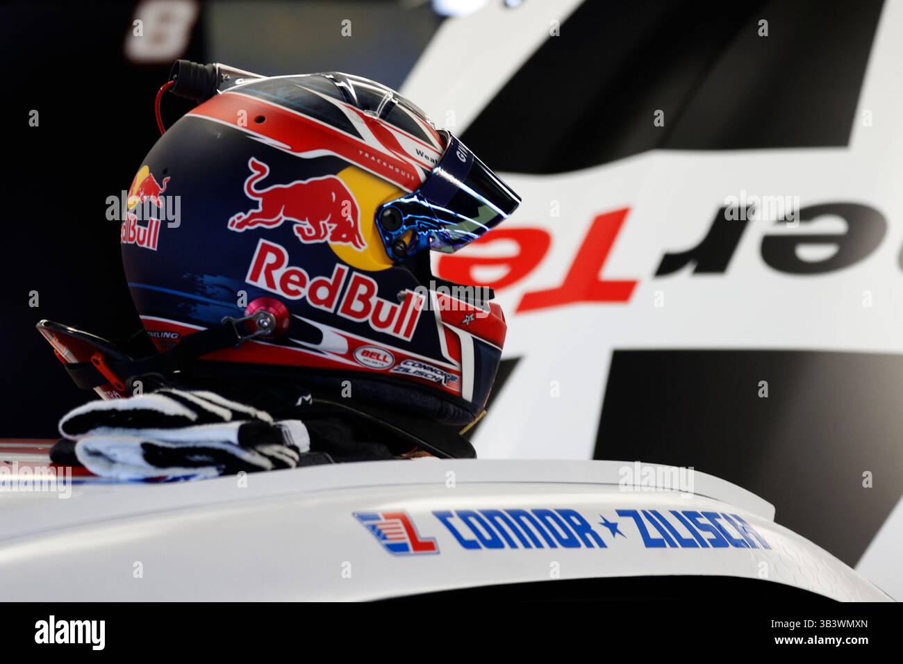 DAYTONA BEACH, FL - FEBRUARY 14: The helmet of Connor Zilisch (#88 JR ...
