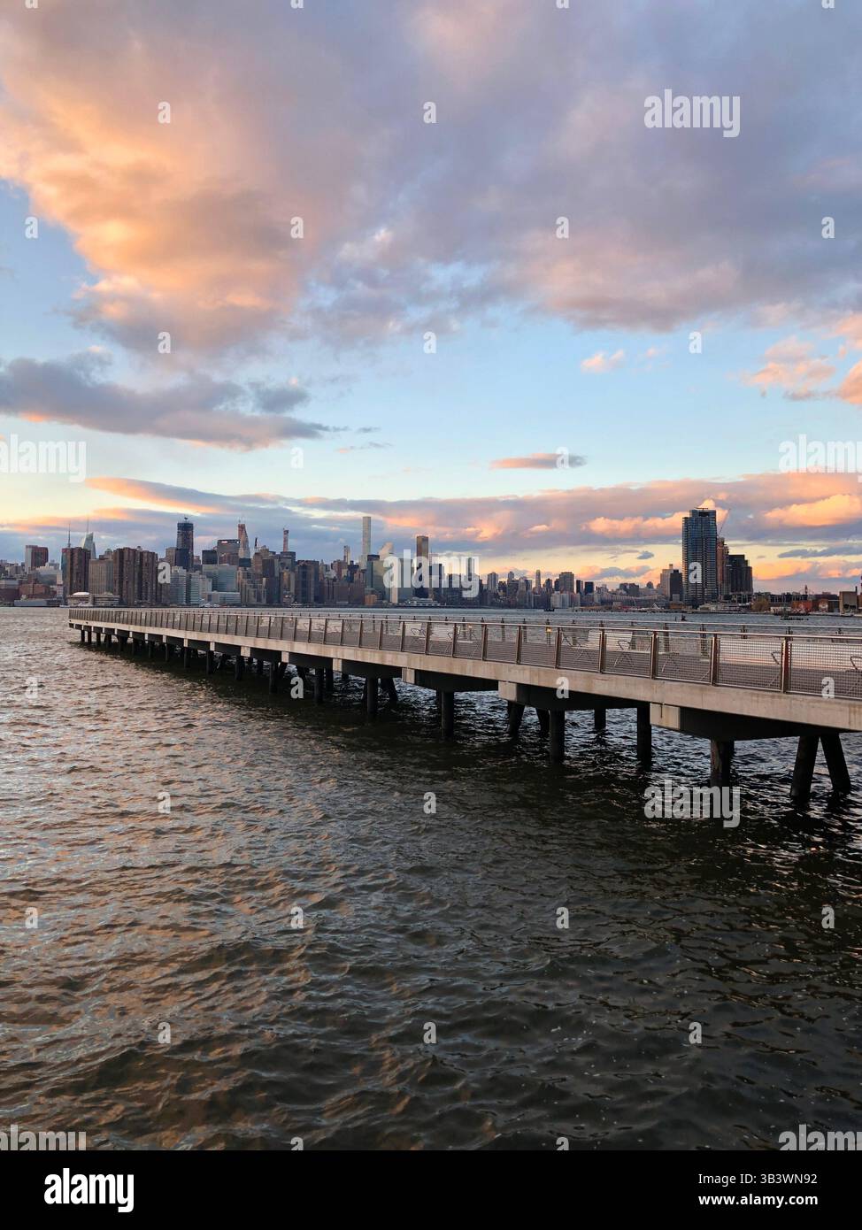 Iconic skyline view of NYC from river with buildings Stock Photo - Alamy