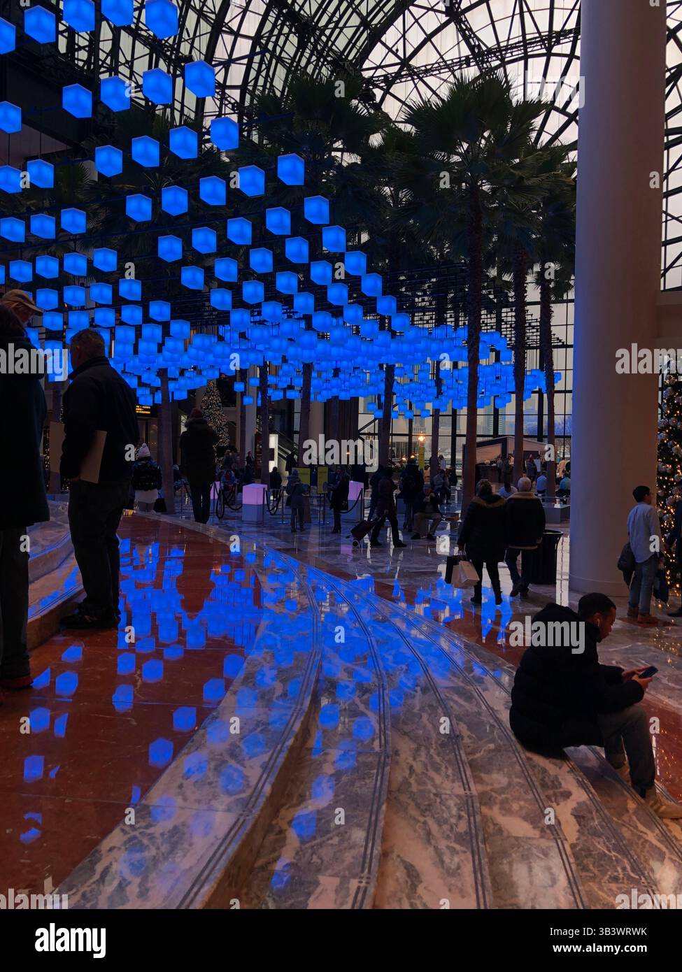 Winter Garden Atrium at World Trade Center New York with urban life ...