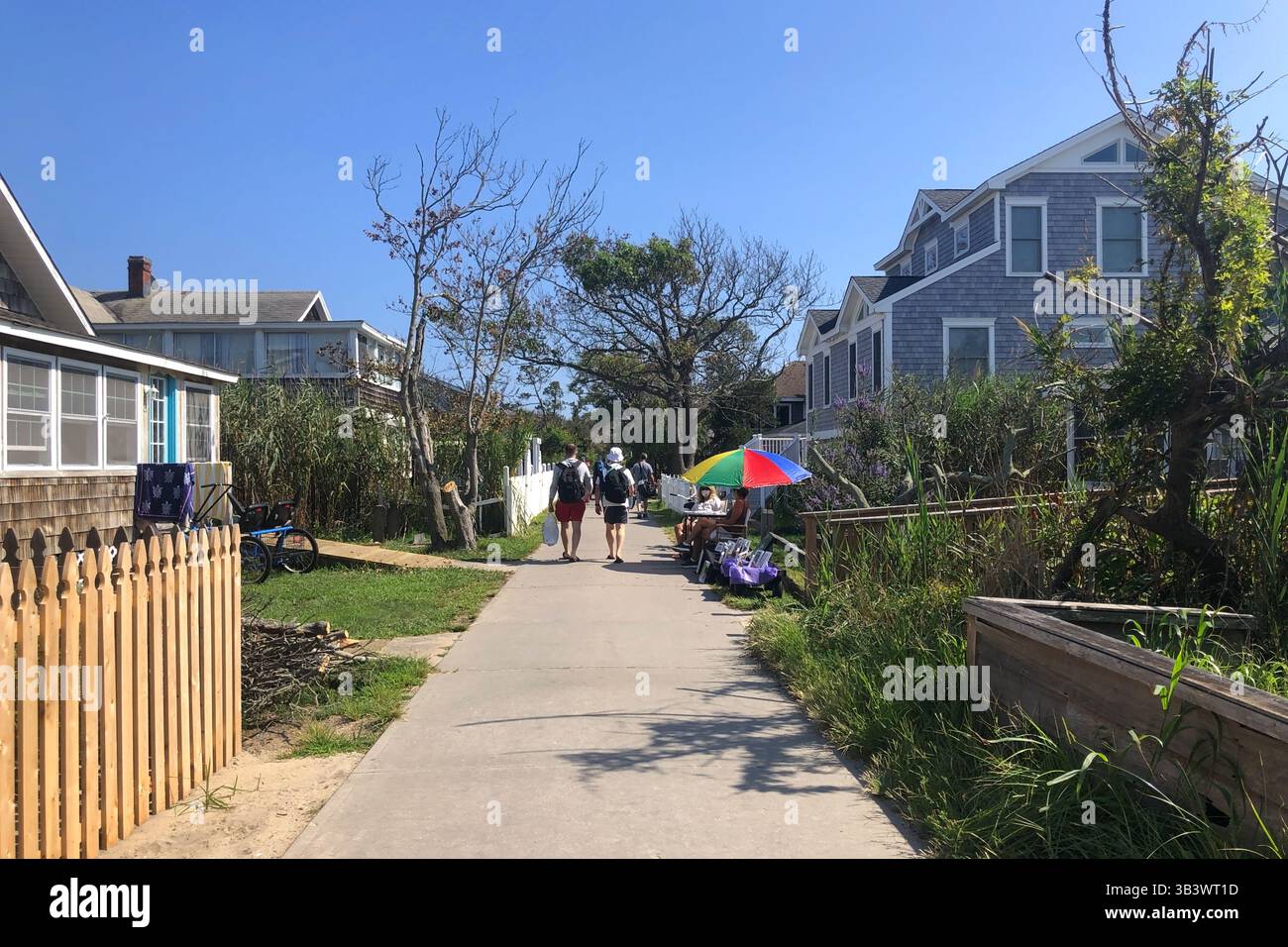 Classic private house with a small plot in the American suburbs Stock ...