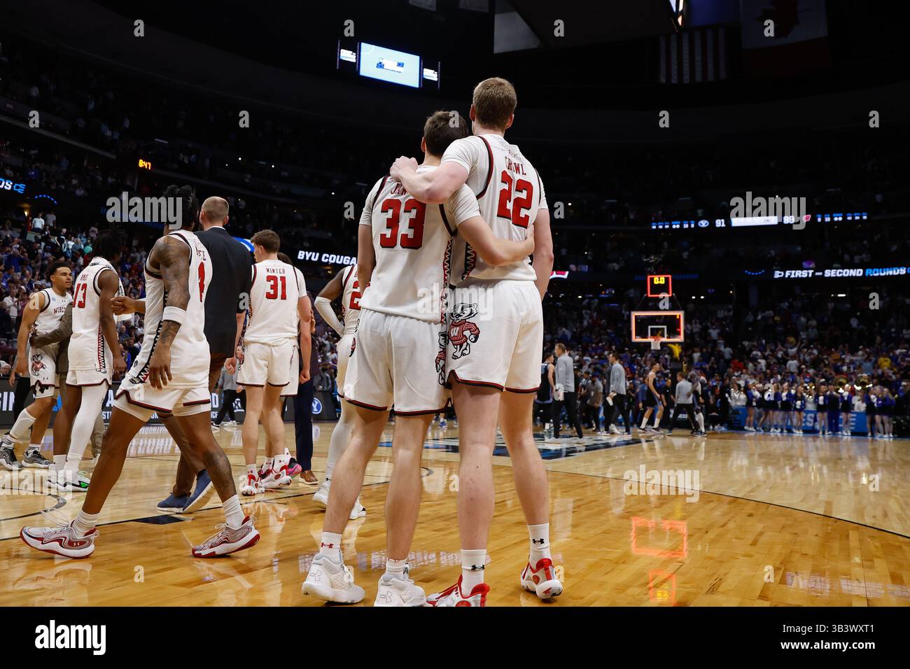 Denver, CO, USA. 22nd Mar, 2025. Wisconsin Badgers forward Steven Crowl ...