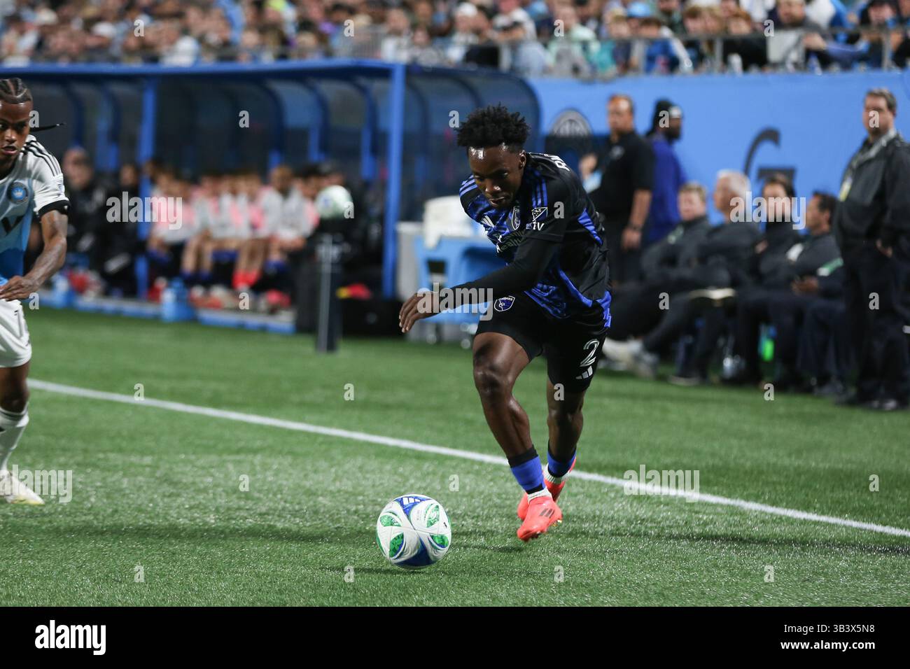 Charlotte, NC, USA. 22nd Mar, 2025. San Jose Earthquakes defender Jamar ...