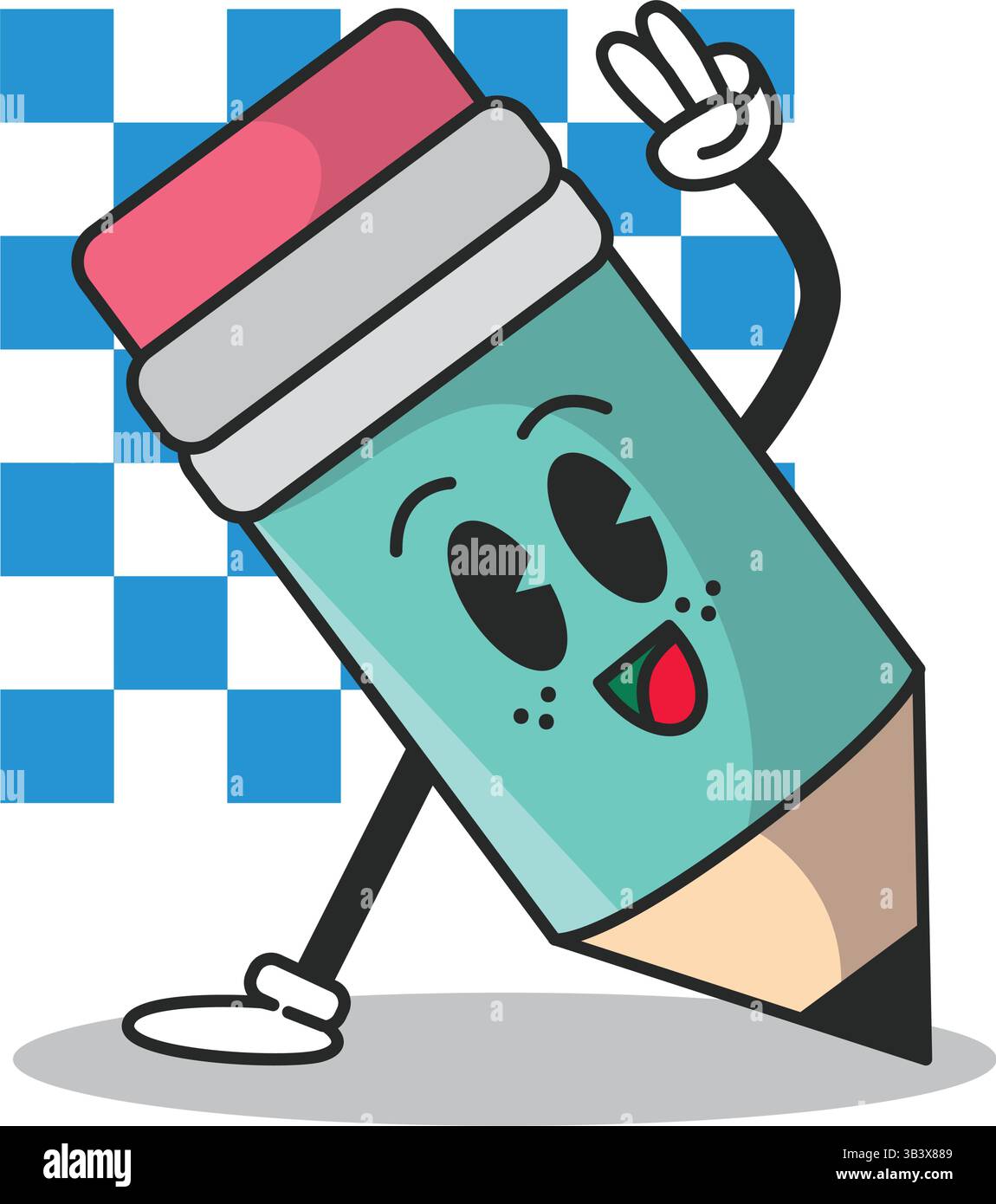 Cartoon character blue pencil Stock Vector Images - Alamy