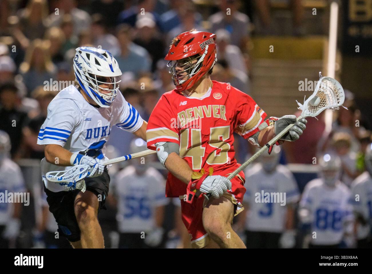 Highlander Stadium, Dallas, TX, USA. 22nd Mar, 2025. Denver face-off ...