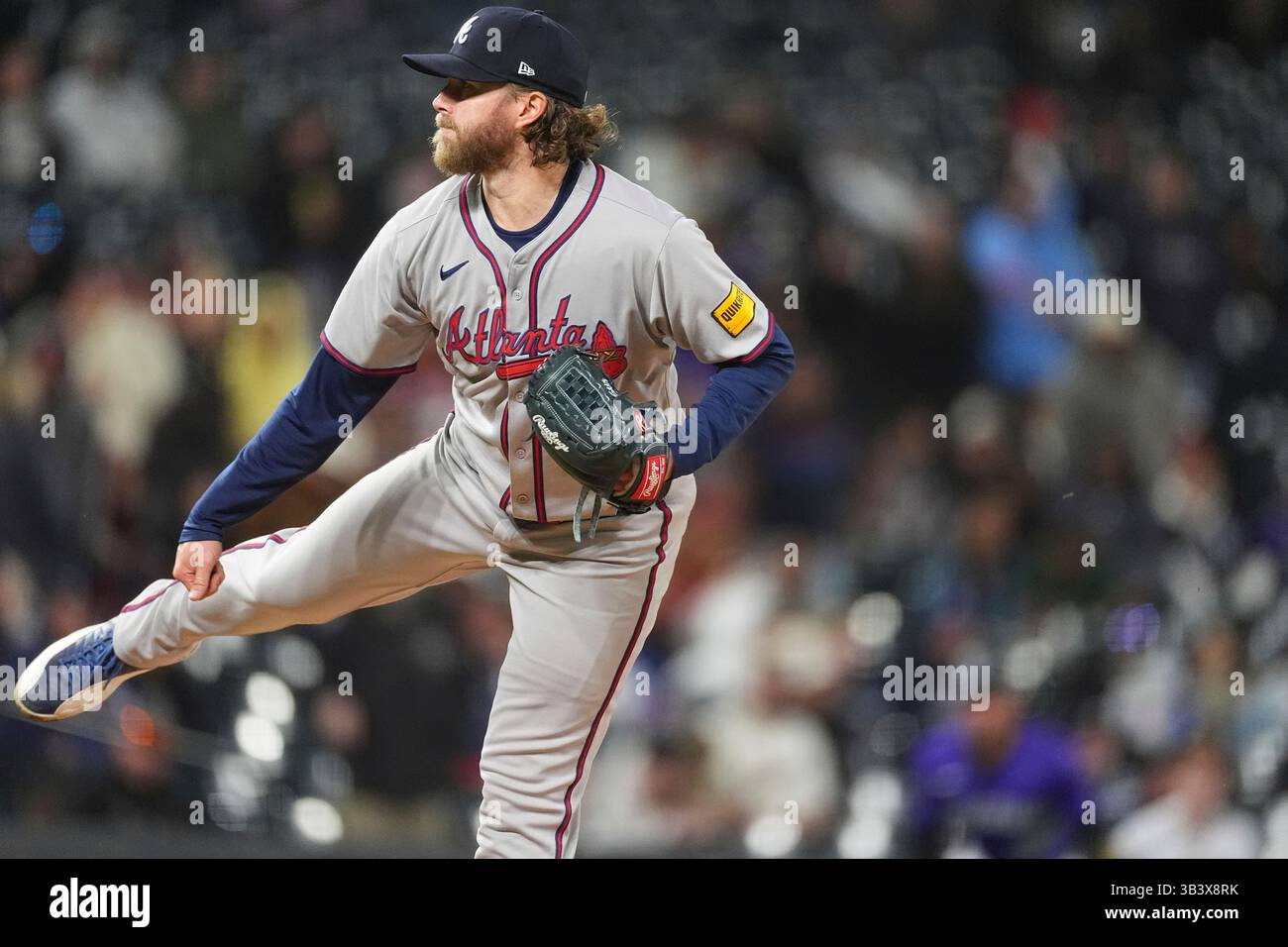 Atlanta Braves relief pitcher Pierce Johnson (38) in the seventh inning ...