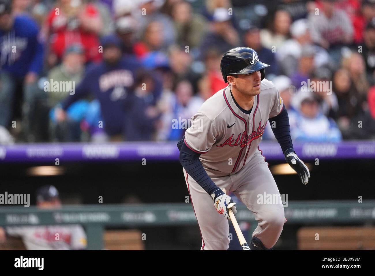 Atlanta Braves third baseman Austin Riley (27) in the third inning of a ...