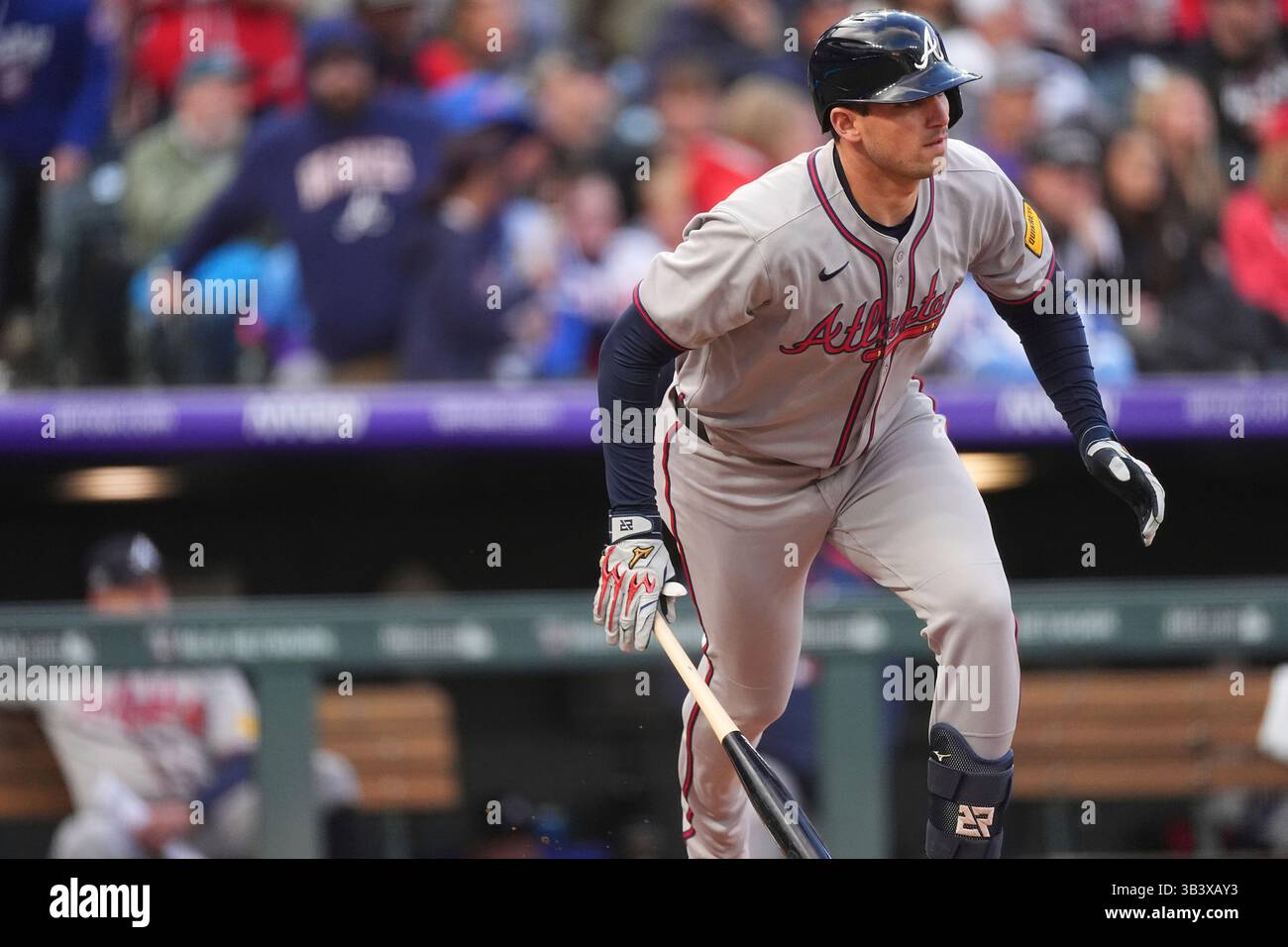 Atlanta Braves third baseman Austin Riley (27) in the third inning of a ...