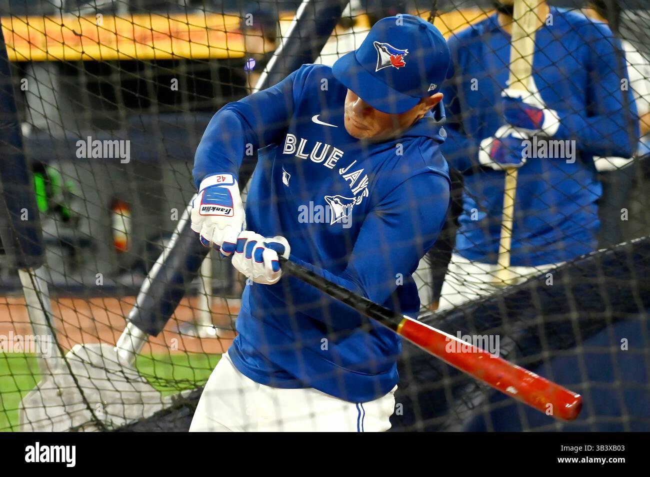 Toronto, Canada. 29th Apr, 2025. Toronto Blue Jays centre fielder ...