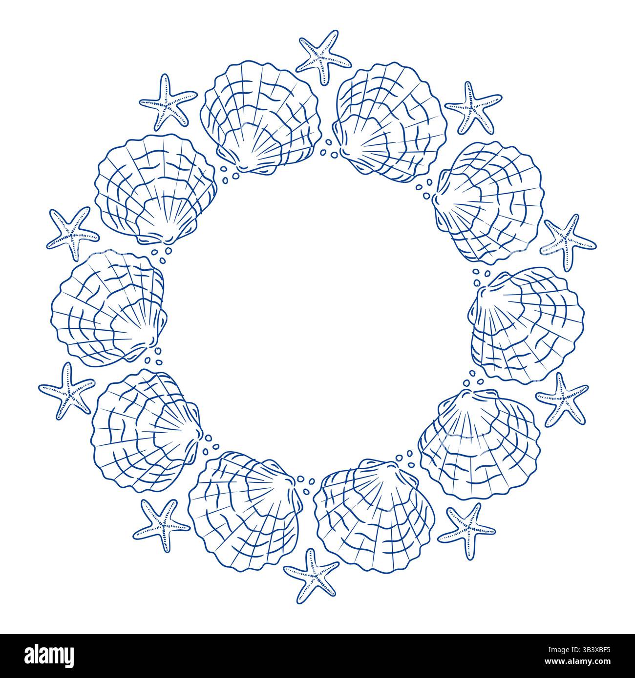 Circular shell and starfish design perfect for ocean-themed decoration ...