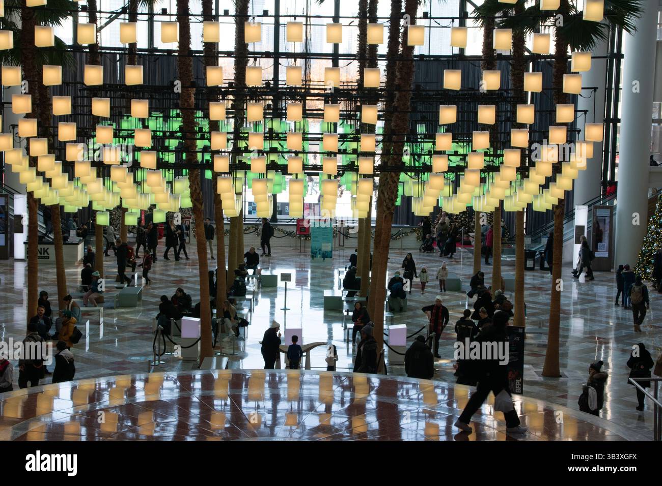 World Trade Center shopping area Winter Garden Atrium filled with ...
