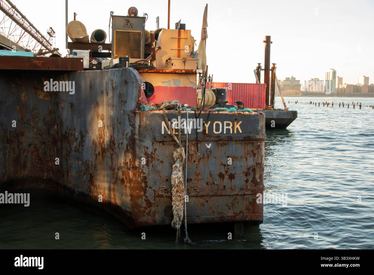 Rusty ship in the port of New York City, USA Stock Photo - Alamy