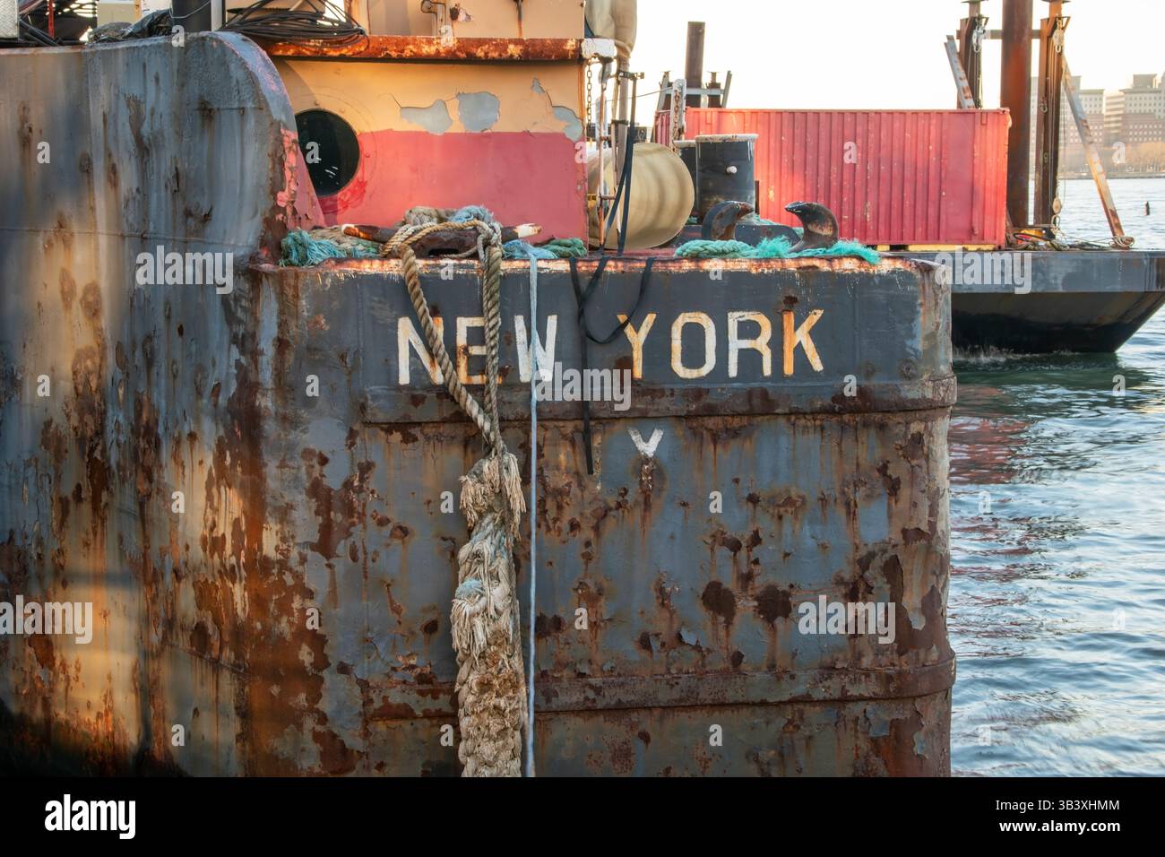Rusty ship in the port of New York City, USA Stock Photo - Alamy