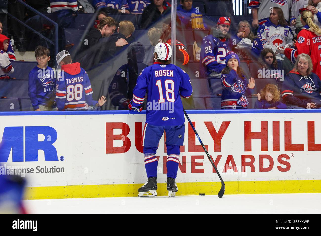 March 23rd 2025: Rochester Americans forward Isak Rosen (18) poses for ...